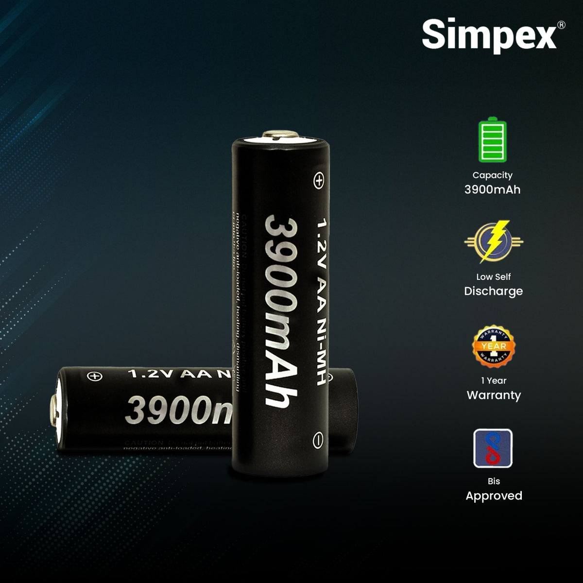 Simpex AA 3900mAh rechargeable batteries, ready to use and comes with – Cowboy Stores