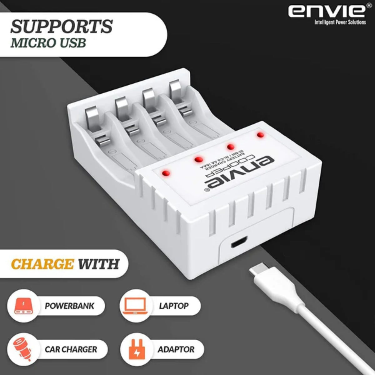 ENVIE (ECR 20 MC+4xAAA1100) Standard Rechargeable Battery Charger for ...