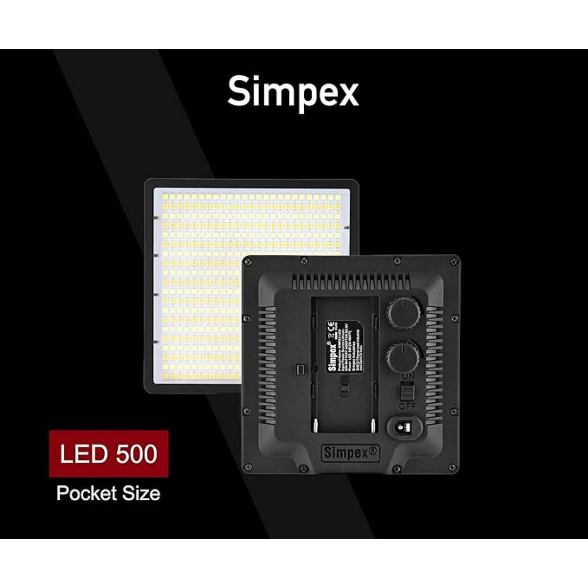 Simpex Camera LED 500 Bi Pocket Size with li-on NP F 770 Battery with ...