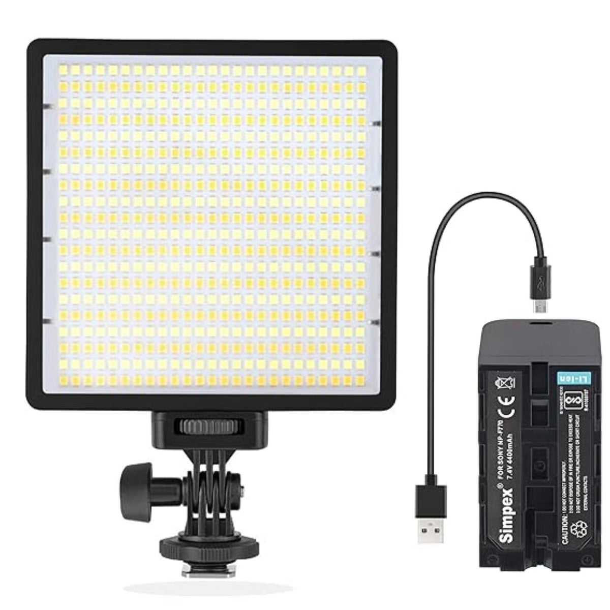 Simpex Camera LED 500 Bi Pocket Size with li-on NP F 770 Battery with ...