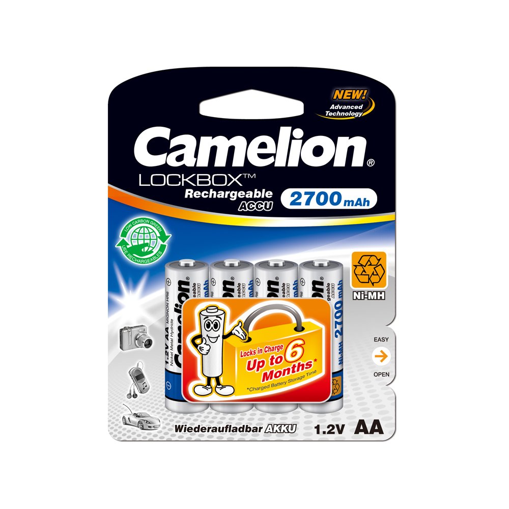 High power Rechargeable Camelion Battery LB-AA 2700 mAh (Piece of 4 ...